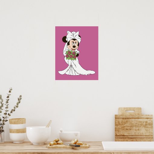 Minnie Mouse | Bride at Wedding Poster | Zazzle
