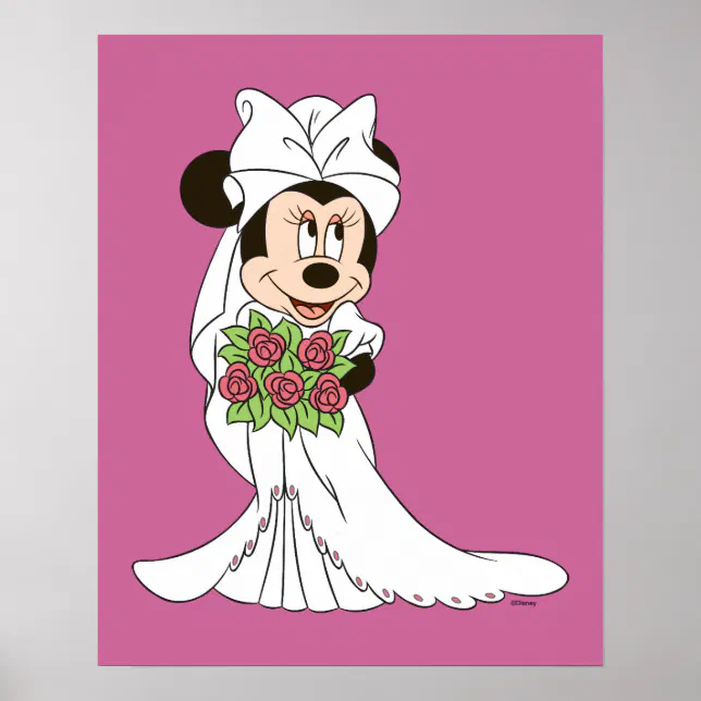 Minnie Mouse | Bride at Wedding Poster | Zazzle