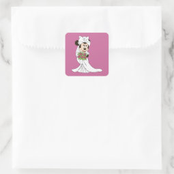 Minnie Mouse | Bride at Wedding Square Sticker | Zazzle