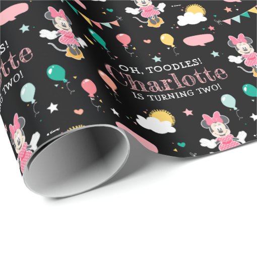 Minnie Mouse Chalkboard Birthday Wrapping Paper | Zazzle