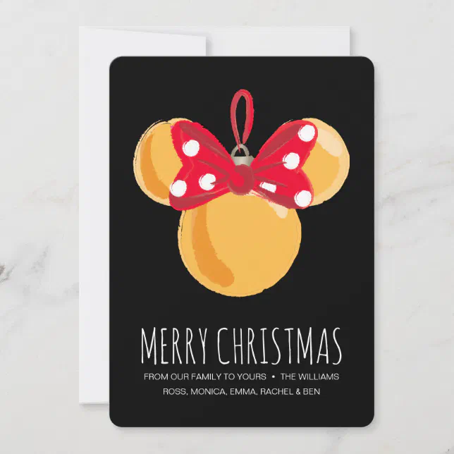Minnie Mouse Christmas Ornament Holiday Card | Zazzle