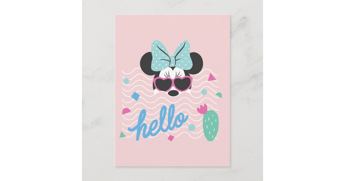 Minnie Mouse Desert Waves - Hello Postcard | Zazzle