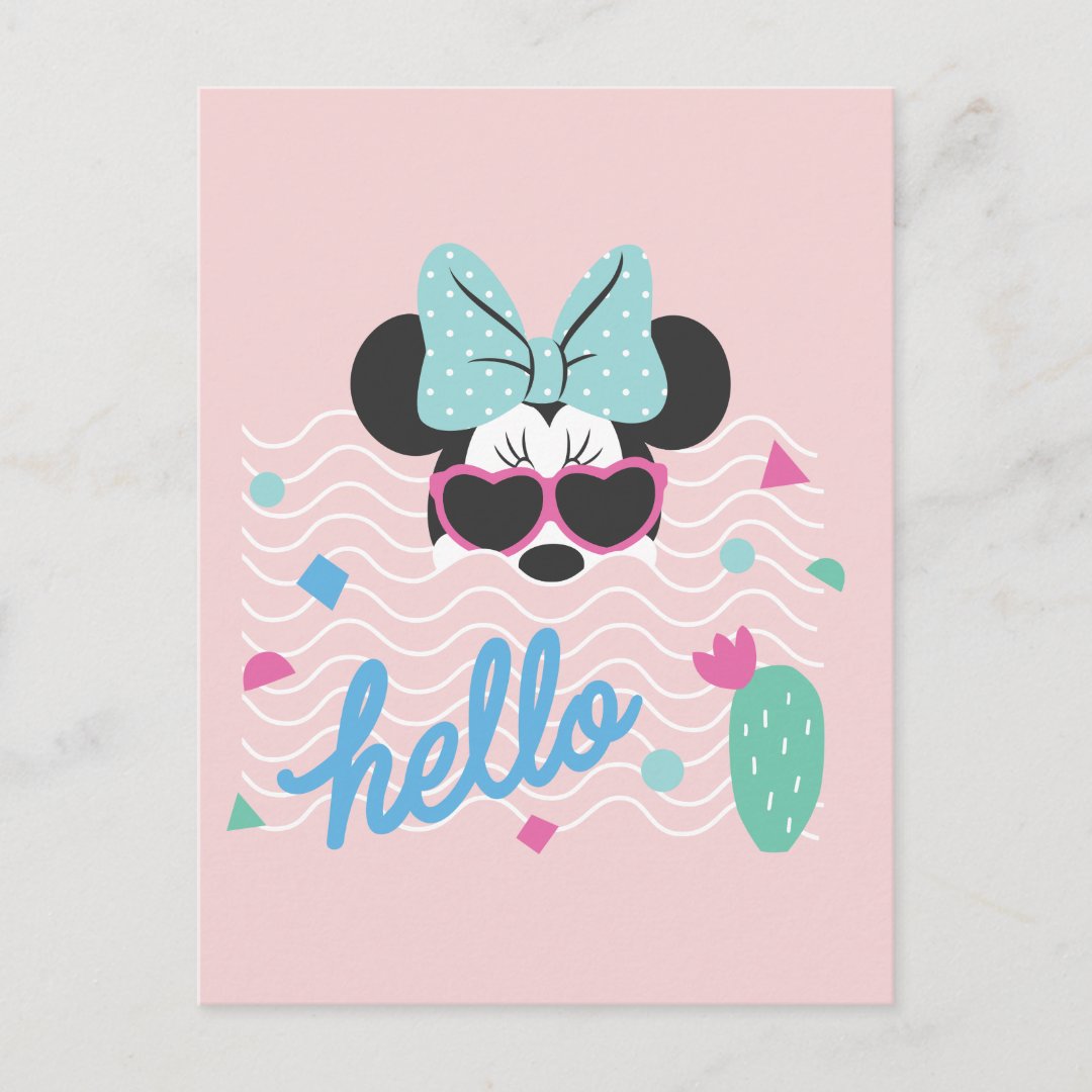 Minnie Mouse Desert Waves - Hello Postcard | Zazzle
