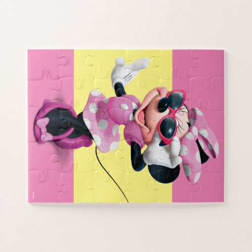 Minnie Mouse Diva With Sunglasses Jigsaw Puzzle | Zazzle