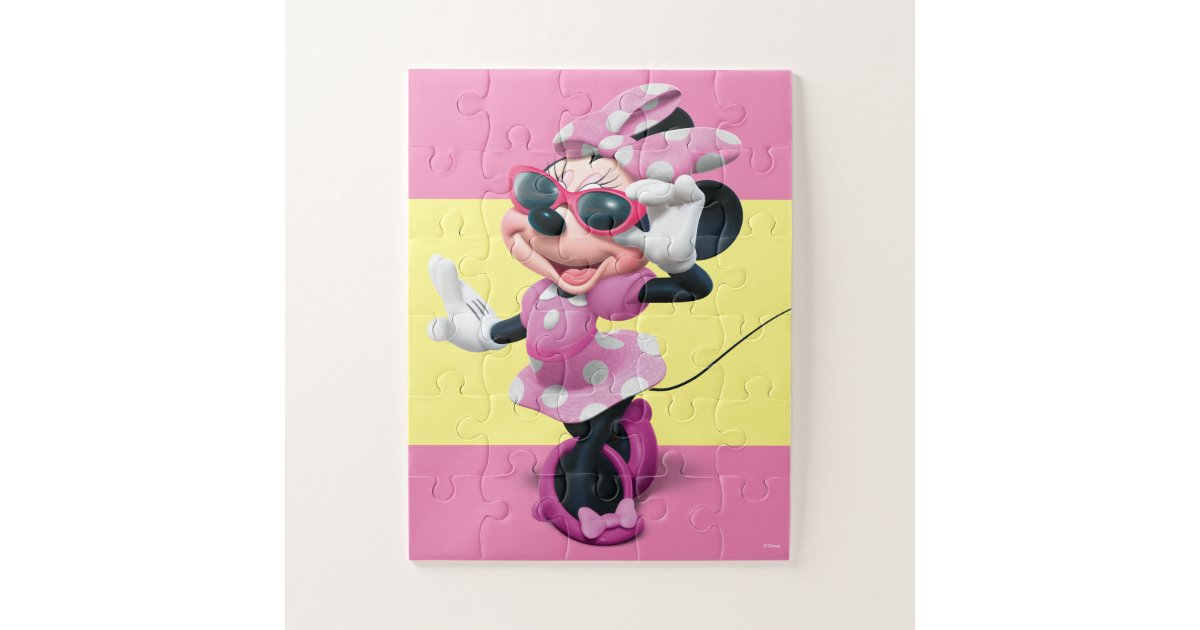 Minnie Mouse Diva With Sunglasses Jigsaw Puzzle | Zazzle