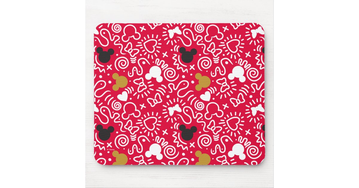 Minnie Mouse | Doodle Pattern Mouse Pad | Zazzle