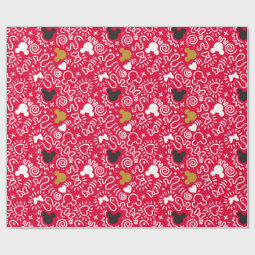 Minnie Mouse | Doodle Pattern Wrapping Paper | Zazzle