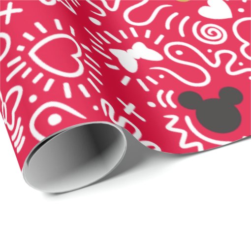 Minnie Mouse | Doodle Pattern Wrapping Paper | Zazzle