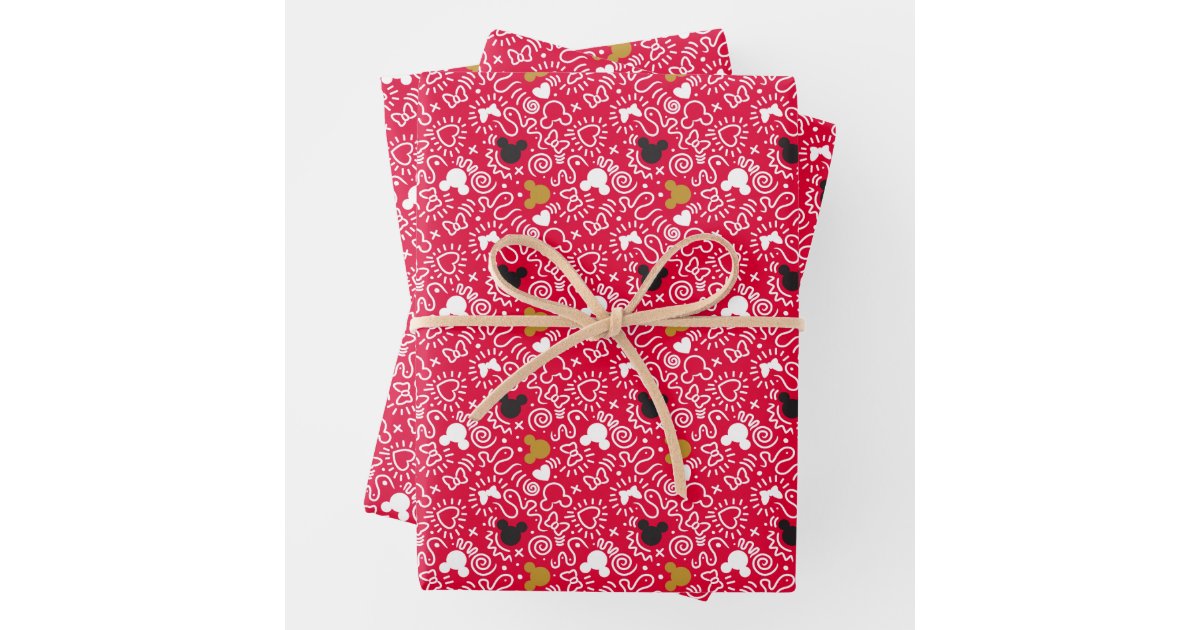 Minnie Mouse | Doodle Pattern Wrapping Paper Sheets | Zazzle