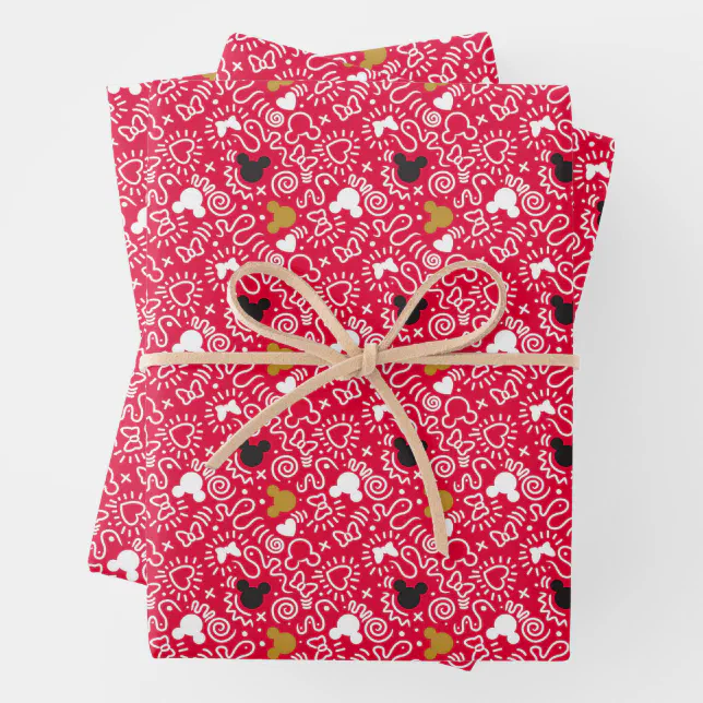 Minnie Mouse | Doodle Pattern Wrapping Paper Sheets | Zazzle
