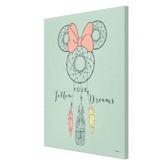 Minnie Mouse Dream Catcher | Follow Your Dreams Canvas Print | Zazzle