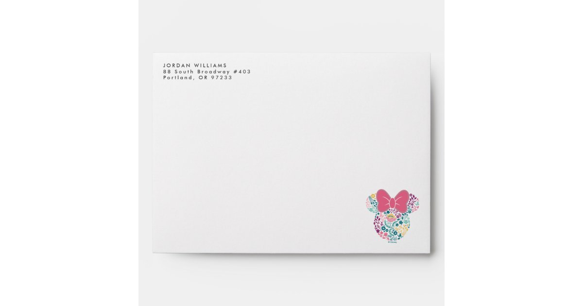 Minnie Mouse Floral Icon - Happy Mother's Day Envelope | Zazzle