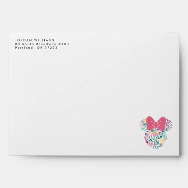 Minnie Mouse Floral Icon - Happy Mother's Day Envelope | Zazzle
