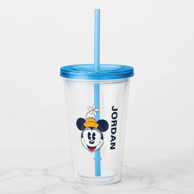 Minnie Mouse | Fun Flower Hat Acrylic Tumbler | Zazzle
