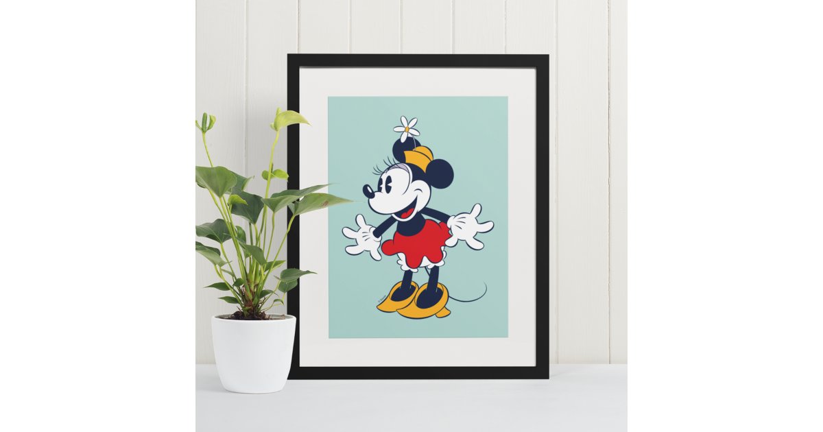 Minnie Mouse | Fun Flower Hat Pose Poster | Zazzle