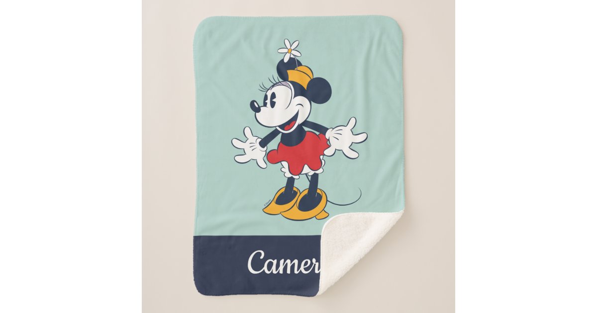 Minnie Mouse | Fun Flower Hat Pose Sherpa Blanket | Zazzle
