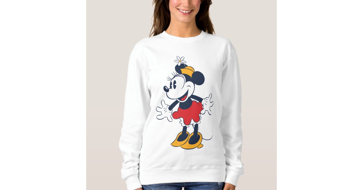 Minnie Mouse | Fun Flower Hat Pose Sweatshirt | Zazzle