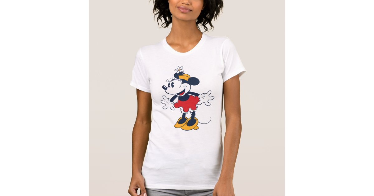 Minnie Mouse | Fun Flower Hat Pose T-Shirt | Zazzle