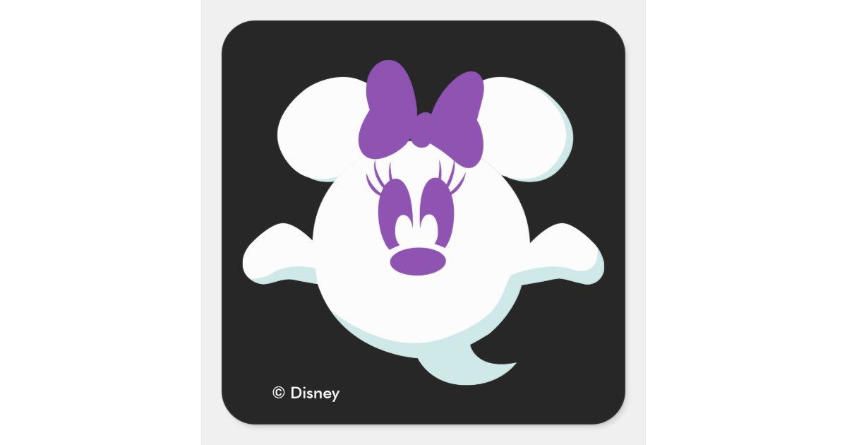 Minnie Mouse Ghost Square Sticker | Zazzle