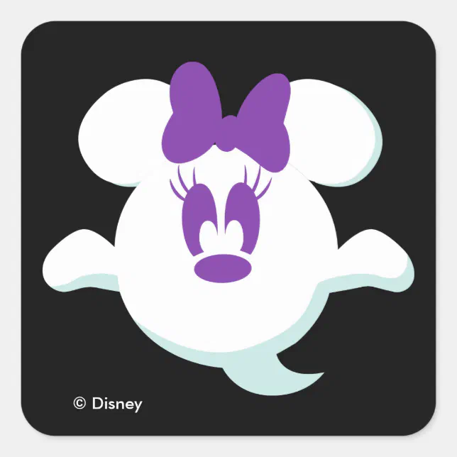 Minnie Mouse Ghost Square Sticker | Zazzle