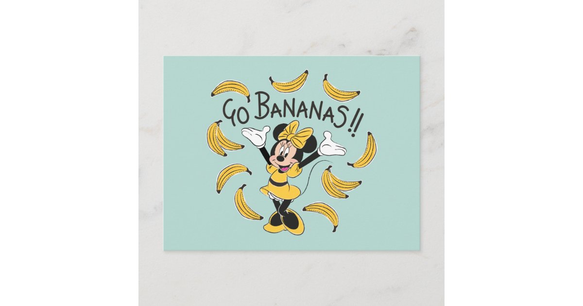 Minnie Mouse | Go Bananas Postcard | Zazzle