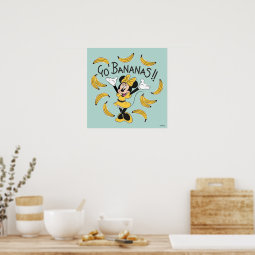 Minnie Mouse | Go Bananas Poster | Zazzle