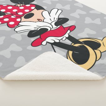 Minnie Mouse | Having a Bad Bow Day Sherpa Blanket | Zazzle