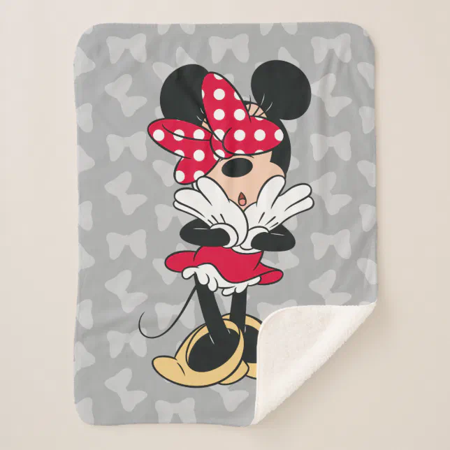 Minnie Mouse | Having a Bad Bow Day Sherpa Blanket | Zazzle