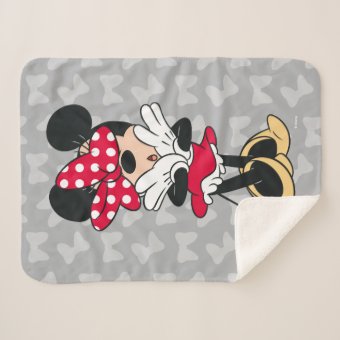 Minnie Mouse | Having a Bad Bow Day Sherpa Blanket | Zazzle