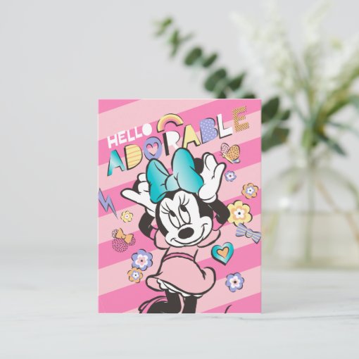 Minnie Mouse - Hello Adorable Postcard | Zazzle