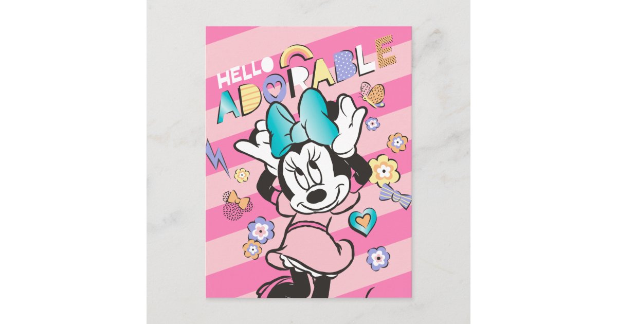 Minnie Mouse - Hello Adorable Postcard | Zazzle