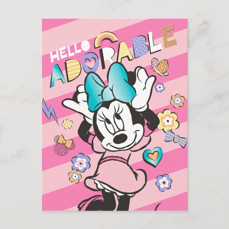 Minnie Mouse - Hello Adorable Postcard | Zazzle