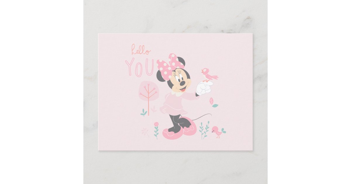 Minnie Mouse - Hello You Postcard | Zazzle
