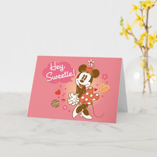 Minnie Mouse - Hey Sweetie! Card | Zazzle