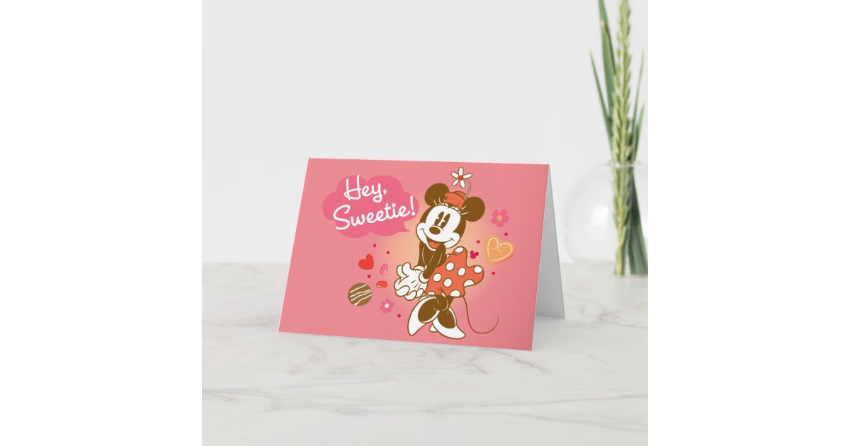 Minnie Mouse - Hey Sweetie! Card | Zazzle