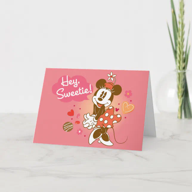 Minnie Mouse - Hey Sweetie! Card | Zazzle