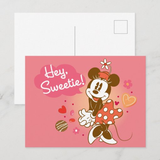 Minnie Mouse - Hey Sweetie! Postcard | Zazzle