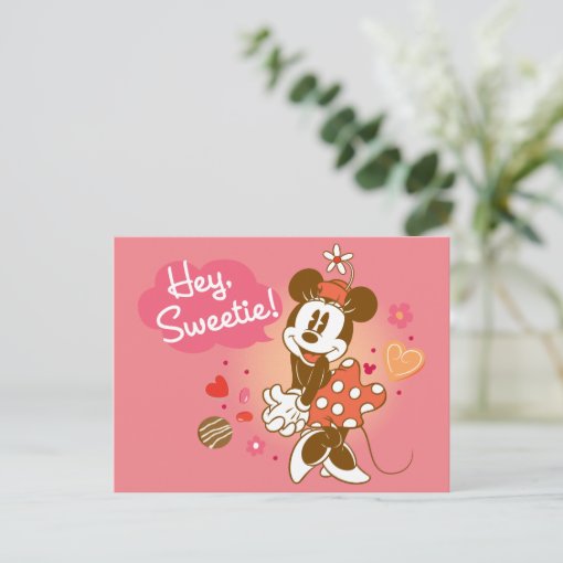 Minnie Mouse - Hey Sweetie! Postcard | Zazzle