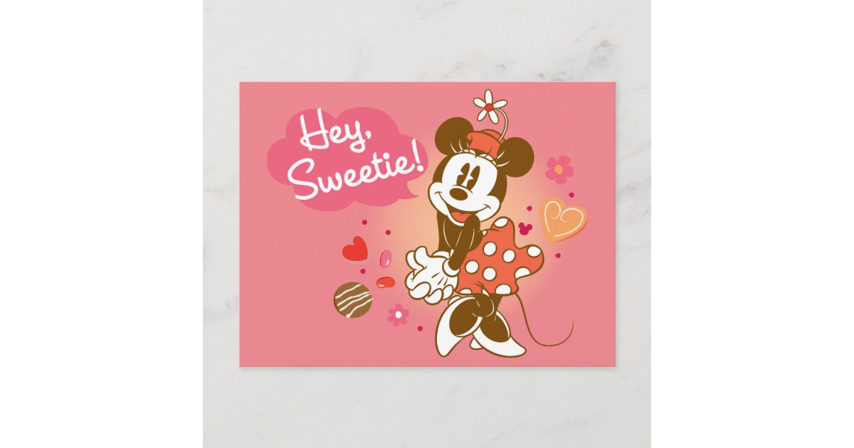 Minnie Mouse - Hey Sweetie! Postcard | Zazzle