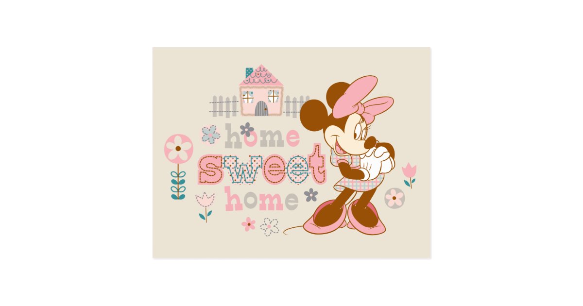 Minnie Mouse | Home Sweet Home Postcard | Zazzle.com