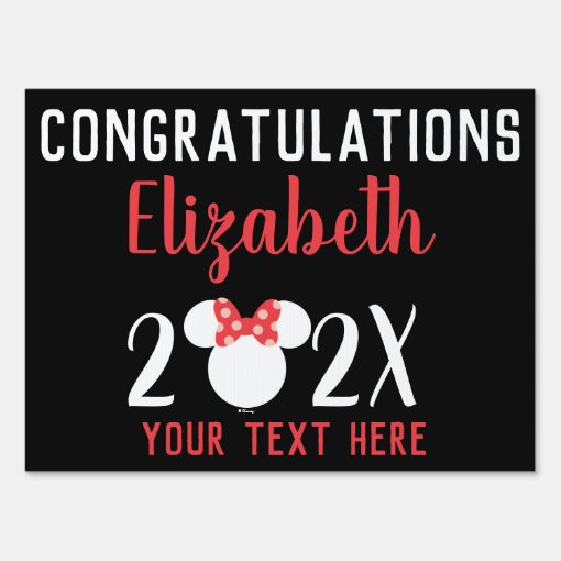 Minnie Mouse Icon | Graduation Sign | Zazzle