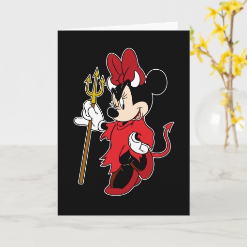 Minnie Mouse in Devil Costume Card | Zazzle