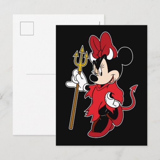 Minnie Mouse in Devil Costume Postcard | Zazzle