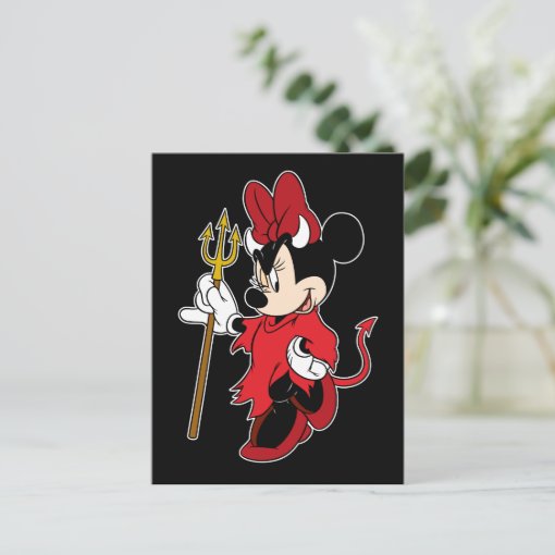 Minnie Mouse in Devil Costume Postcard | Zazzle