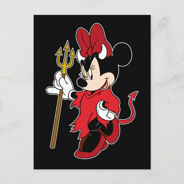 Minnie Mouse in Devil Costume Postcard | Zazzle