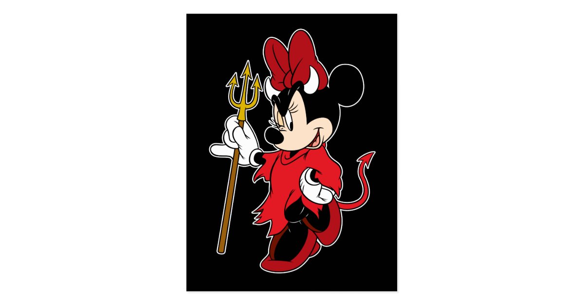 Minnie Mouse in Devil Costume Postcard | Zazzle.com