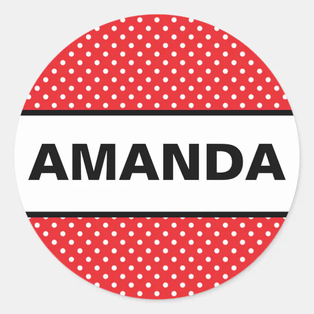 Minnie Mouse Inspired Custom Name Sticker | Zazzle