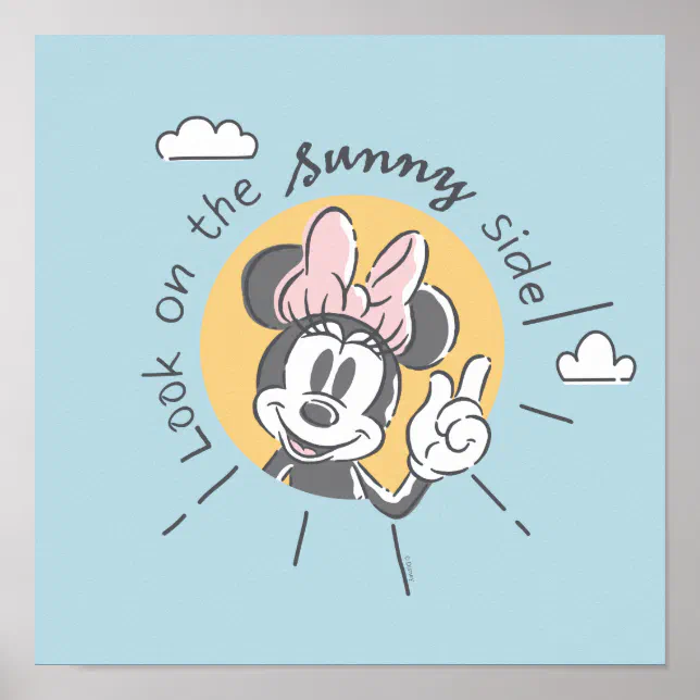 Minnie Mouse | Look on the Sunny Side Poster | Zazzle