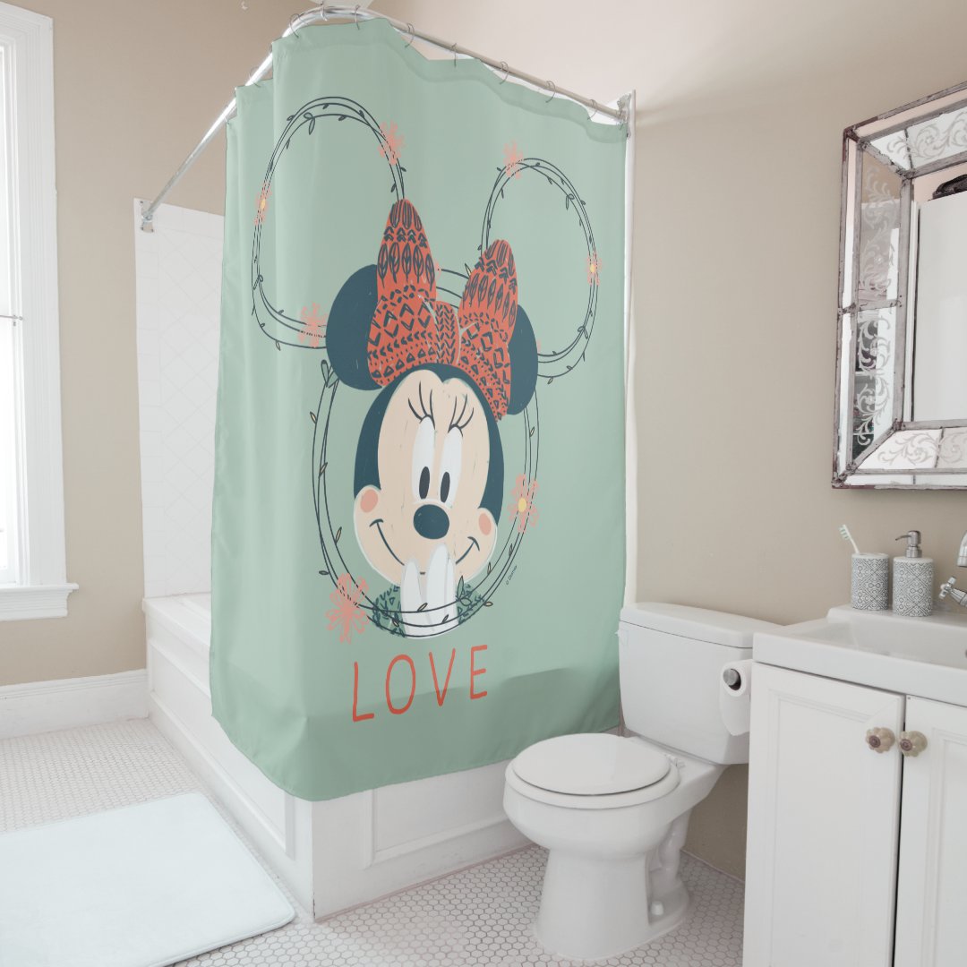 Minnie Mouse | Love Shower Curtain | Zazzle