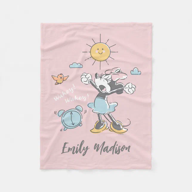 Minnie Mouse | Morning Wake Up | Add Your Name Fleece Blanket | Zazzle